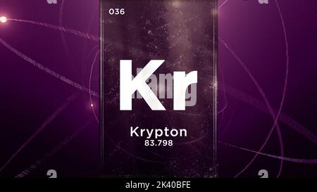 Krypton Chemical 36 element of periodic table. Molecule And ...