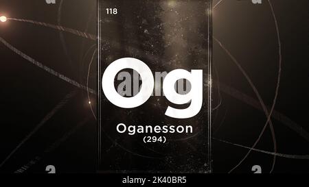 Og symbol. Oganesson chemical element on green network background Stock ...