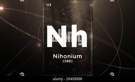 Chemical element of the periodic table - Nihonium Stock Photo - Alamy
