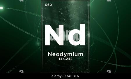 Neodymium is a chemical element with the symbol Nd and atomic number 60 ...