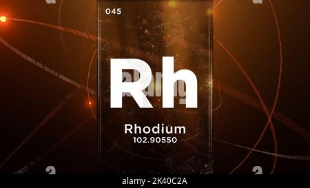 Rhodium Chemical 45 element of periodic table. Molecule And ...