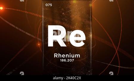 Re symbol. Rhenium chemical element on green network background Stock ...
