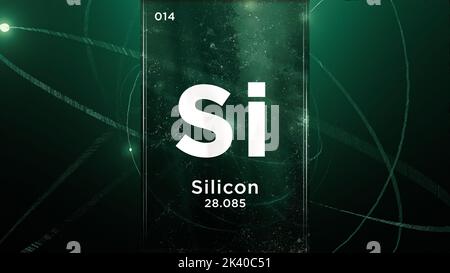 Silicon Chemical 14 element of periodic table. Molecule And ...