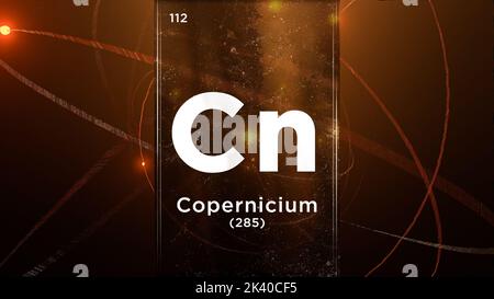 Cn symbol. Copernicium chemical element on green network background ...