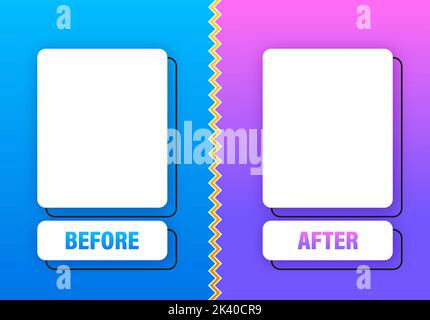 Colorful before and after frames. Vector illustration. Vector template ...