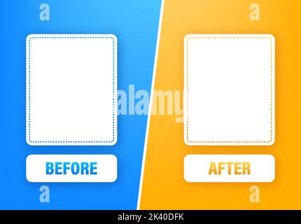 Colorful before and after frames. Vector illustration. Vector template ...