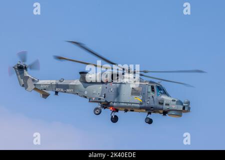 Agusta Westland Wildcat AW159 helicopter in low level flight Stock ...