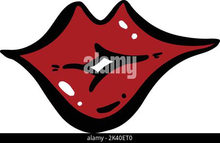 Cartoon Weird Scary Mouth and Lips in Vector Stock Vector Image & Art ...