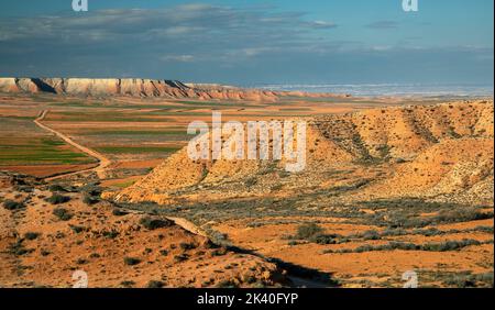 Ebro basin, steppe and table mountains, Spain, Katalonia, Belchite ...