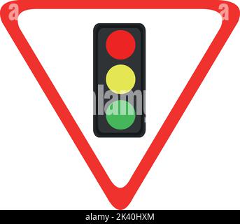 Traffic light ahead sign. Vector illustration Stock Vector Image & Art ...