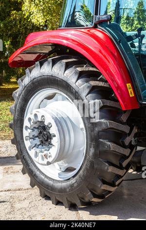 Samara, Russia - September 24, 2022: Agricultural wheeled tractor Lovol 904 at the annual Volga ...