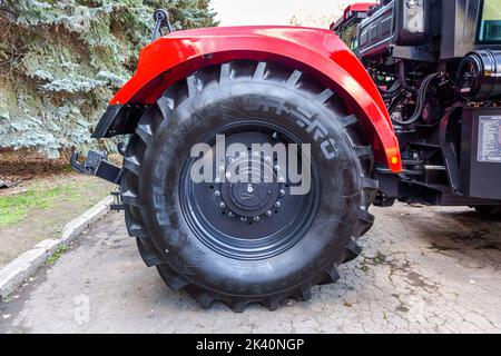 Samara, Russia - September 24, 2022: Agricultural wheeled tractor Lovol 904 at the annual Volga ...