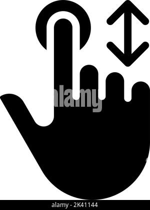 Down scrolling finger black glyph icon. Scrolldown gesture for ...