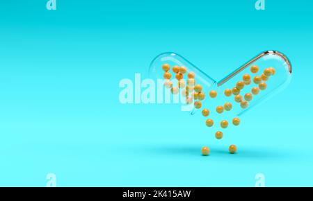 Capsule with granules background with copy space Stock Photo - Alamy