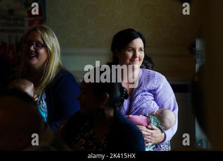 Aisling Moore feeds her four month old daughter Allie King, from Navan ...