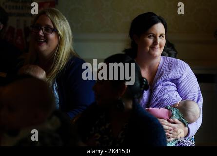 Aisling Moore feeds her four month old daughter Allie King, from Navan ...
