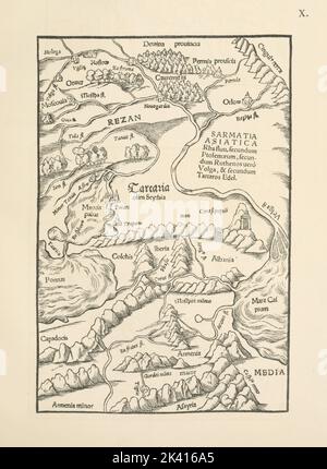 Karta Rossii Seb. Miunstera iz ego Kosmografii 1544g. Tekst str,6 A map ...