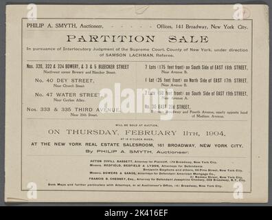 Supreme Court Sale - in Partition. Estate of George F. Gilman, Deceaed ...