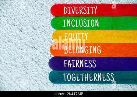 Diversity, inclusion, equality, honesty, belonging, trust and respect ...