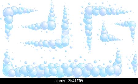 Soap bubble dividers set. Different foam decoration elements collection ...