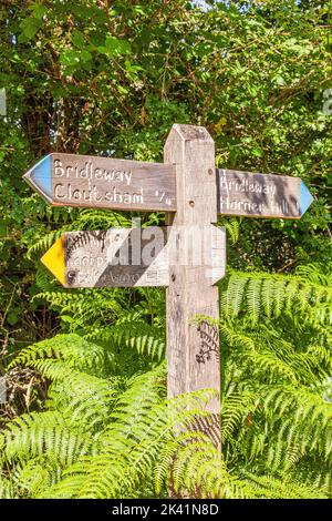 Footpath and Bridleway signs. Somerset. England. UK Stock Photo - Alamy