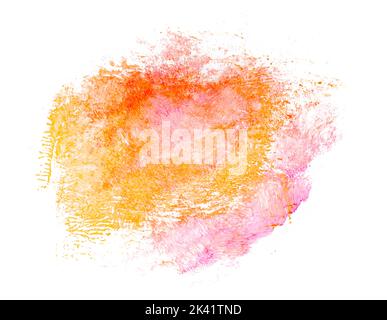 Image of yellow paint smudge with copy space over hand with paint ...