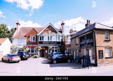 The Eight Bells public house or pub, in Ewell, Epsom, Surrey, England ...