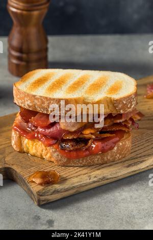 Homemade British Bacon Sandwich with Toast and Ketchup Stock Photo - Alamy