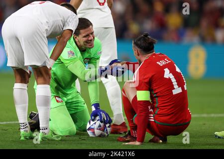 Wojciech Szczesny, the goalkeeper of Poland gives a helping hand to ...