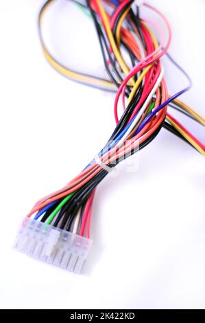 Multi colored computer cables - Stock Image Stock Photo - Alamy