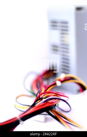 Multi colored computer cables - Stock Image Stock Photo - Alamy