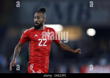 Sorba Thomas of Wales looks on. UEFA Nations league, group D match ...