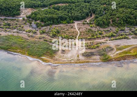Aerial view of Ohrid-Prespa Transboundary Biosphere Reserve in National ...
