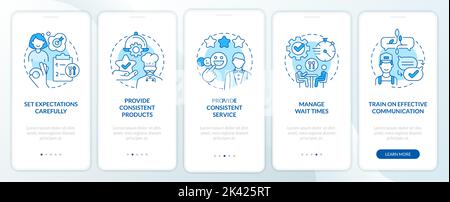 Restaurant customer service onboarding mobile app screen Stock Vector ...