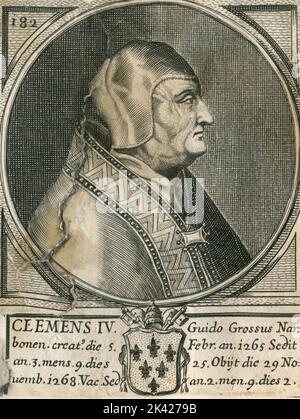 Portrait of Pope St. Clemens I, engraving from the Summorum Romanorum ...