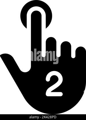 Double finger touch black glyph icon Stock Vector Image & Art - Alamy