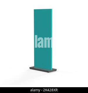 Blank white pylon mockup, side view, isolated. Clear poster template ...