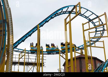 Brighton pier Turbo Coaster ride Stock Photo - Alamy