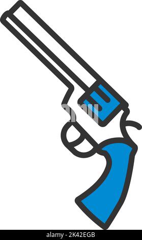 Revolver Gun Icon. Editable Bold Outline With Color Fill Design. Vector ...