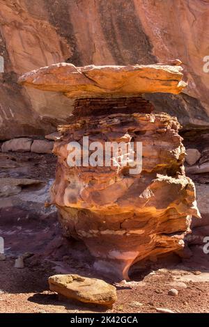 Bizarrely eroded Cedar Mesa sandstone rock formation in the Maze ...
