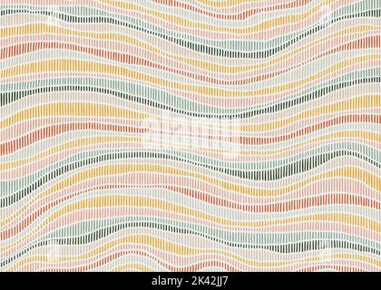 Abstract dashed line wavy pattern. Striped wave texture. Hand drawn ...