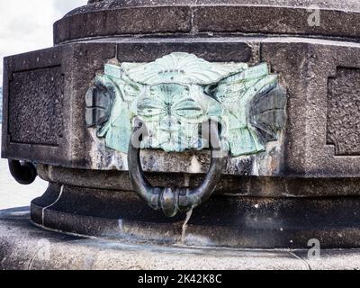Gargoyle mooring posts, Koblenz, Germany Stock Photo - Alamy