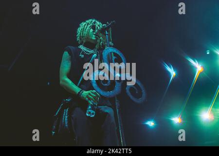 American rapper and singer Iann Dior performs live at Mediolanum Forum ...
