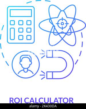 Calculator Line Blue Icon On White Background. Blue Flat Style Vector ...