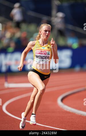 Gisele Wender participating in the 400 meters hurdles of the European ...