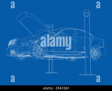 Car lift stand tower. Vector Stock Vector Image & Art - Alamy