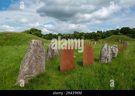 famous stone ship at Bække in Denmark Stock Photo - Alamy