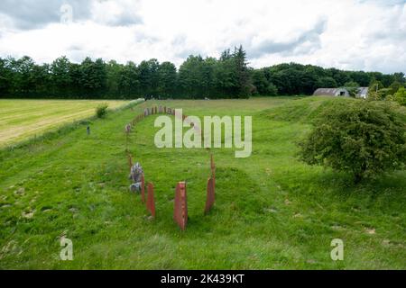 famous stone ship at Bække in Denmark Stock Photo - Alamy