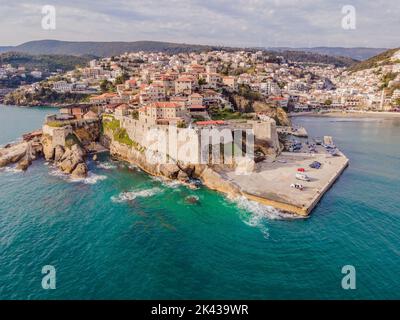 Amazing view on Ulcinj town in Montenegro. Clock Tower of Ulcinj Sahat ...
