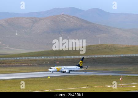 MIAT Mongolian Airlines Boeing 737 aircraft at Ulaabaatar New Airport ...